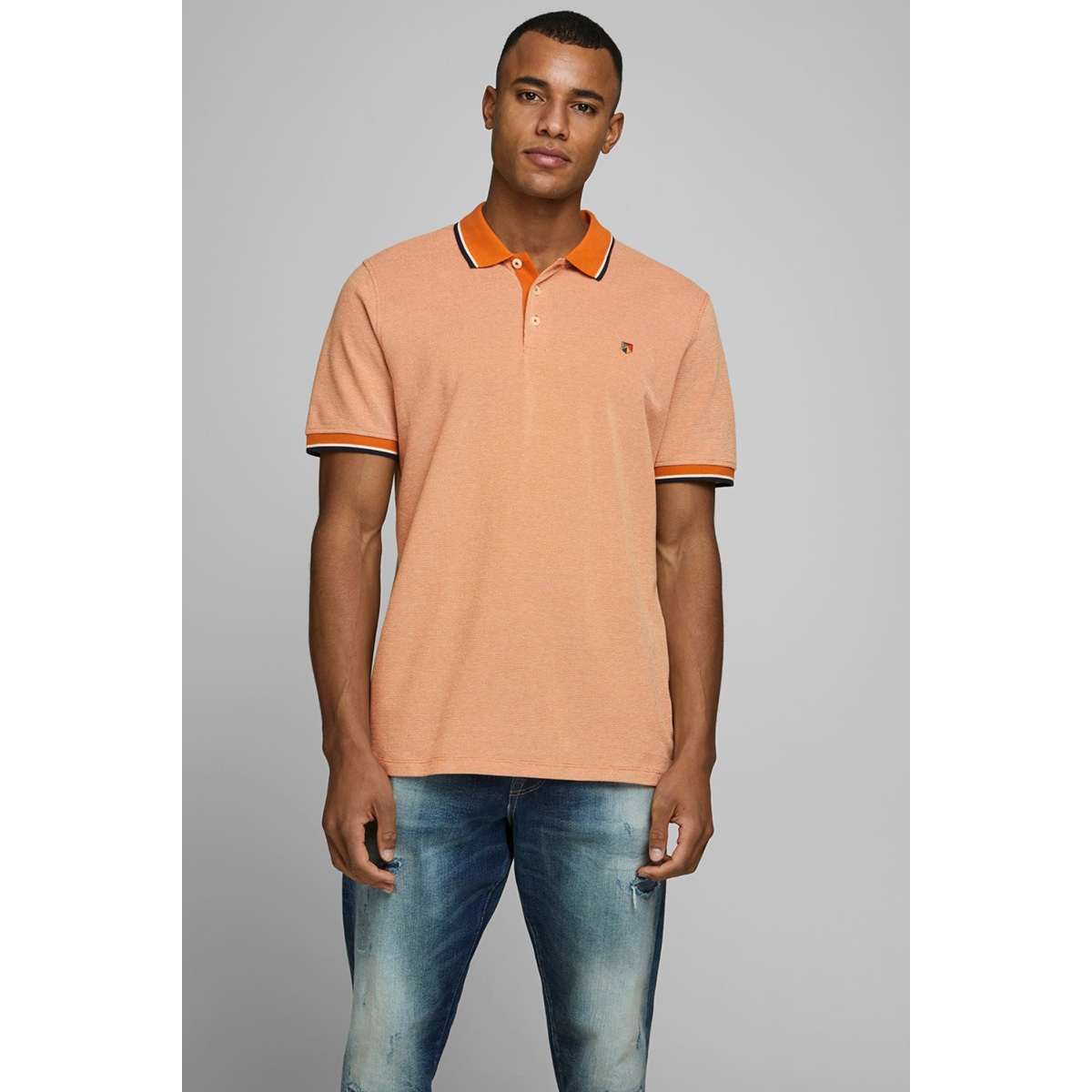 Jprbluwin Polo Ss Sts 12169064 Jack And Jones Polo Hawaiian Sunset Reg W Whi